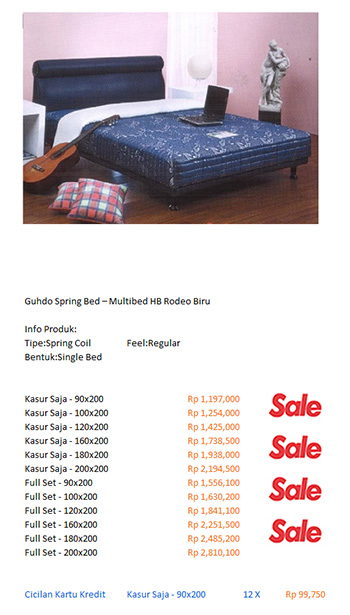 HARGA SPRING BED KASUR TERMURAH DI INDONESIA - Toko Online Spring Bed ...